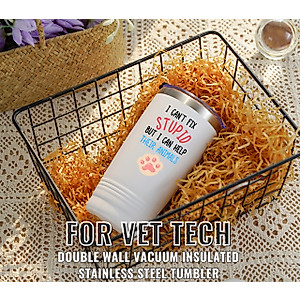 Onebttl Vet Tech Gifts, Appreciation Gifts for Veterinary Technologists on Christmas, Birthday and End of Year, 20 oz Stainless Steel Insulated Tumbler - Help Their Animals