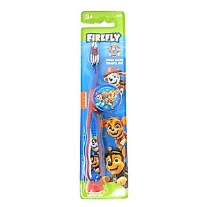 Firefly Nickelodeon Paw Patrol Kids Toothbrushes with Suction Cup and Toothbrush Cap - for Girls 3+ yrs. (2 Count (Pack of 1), Blue)