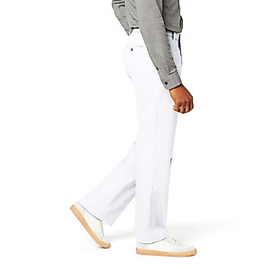 Dockers Men's Classic Fit Signature Khaki Lux Cotton Stretch Pants (Regular and Big & Tall), Paper White, 34W x 32L