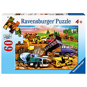 Ravensburger Construction Crowd Jigsaw Puzzle | 60 Unique Pieces | Engaging Toy for Kids Anti-Glare Surface | Promotes Concentration & Creativity