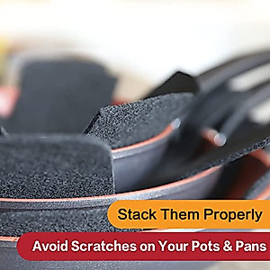 Imncya Set of 20 Pot and Pan Protectors, 5 Different Size Grey Felt Pot and Pan Separators Pad, Anti-Slip Pan Dividers Pads for Stacking and Protecting Cookware Avoid Scratching