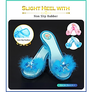 BIBUTY Kids Princess Dress Up Clothes for Little Girls, Pretend Play & Dress Up Costume Set for 3-6 Toddler Little Girls (Pink/Blue)