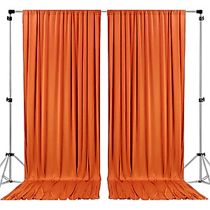 AK TRADING CO. 10 feet x 10 feet IFR Polyester Backdrop Drapes Curtains Panels with Rod Pockets - Wedding Ceremony Party Home Window Decorations - Orange
