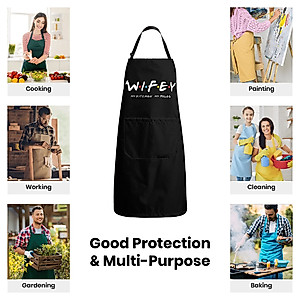 Lakwi Hubby and Wifey Gifts Apron Sets, His Hers for Anniversary Couple, Mr Mrs Couples Have Everything Unique, Husband Wife, Kitchen Aprons, 33*27.5in