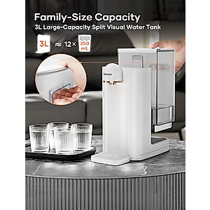 Sekaer Instant Hot Water Dispenser, 3L/106 Oz Electric Tea Kettle, Large Water Boiler Maker, 3s Quick Heating and 5 Variable Presets Temperatures, with Child Locks & Night Lights, SKE-2000