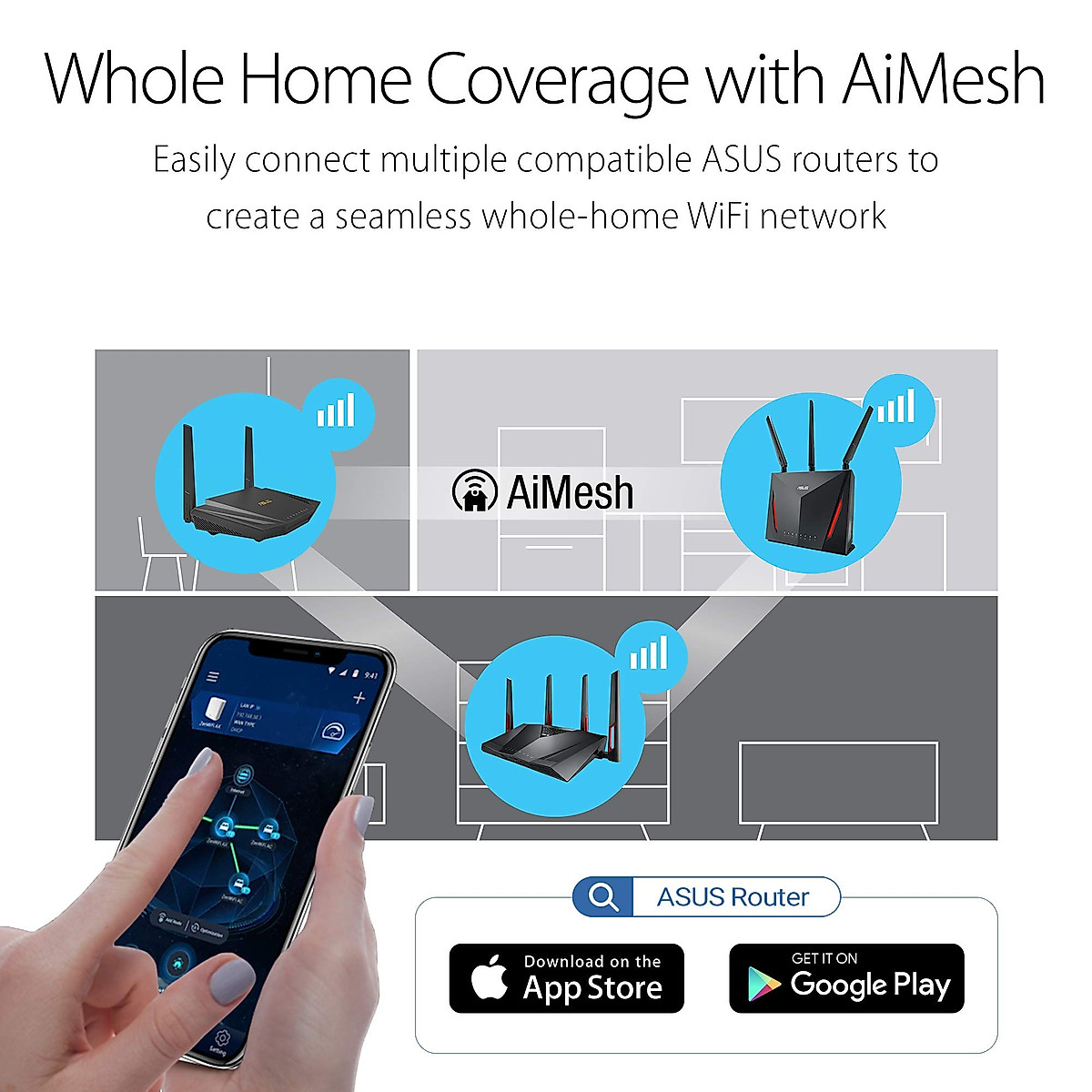 ASUS AX1800 WiFi 6 Router (RT-AX55) - Dual Band Gigabit Wireless Router, Speed & Value, Gaming & Streaming, AiMesh Compatible, Included Lifetime Internet Security, Parental Control, MU-MIMO, OFDMA