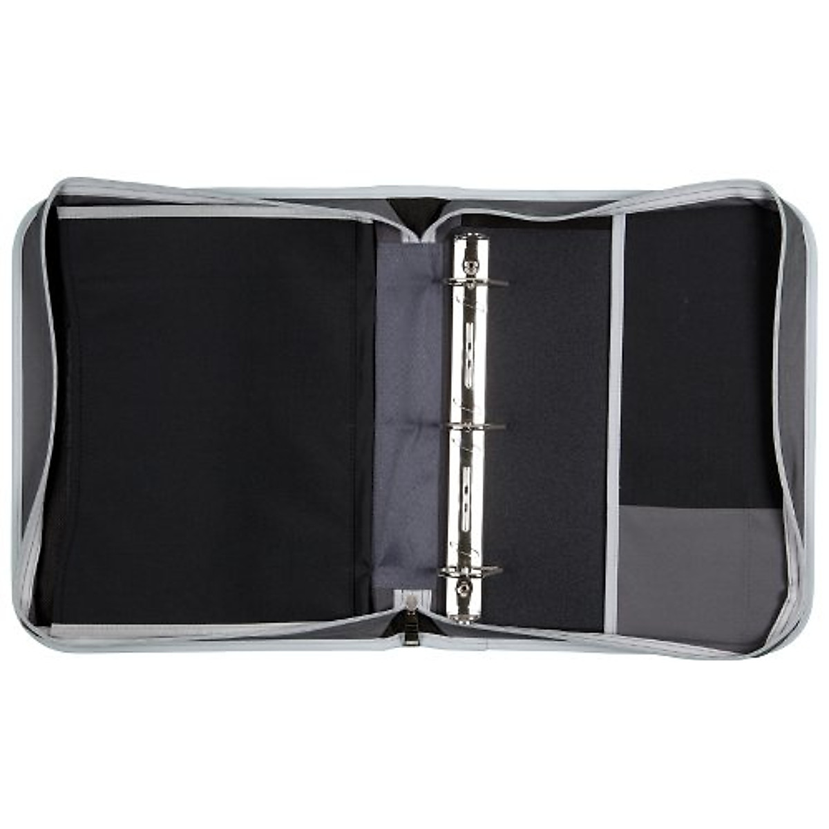 Mead 1-1/2Inch Zipper Binder, 3 Ring Binder, Heavy Duty, PRO Platinum, Gray/Black (72862)