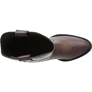 Deer Stags Girls Ranch Western Boot, Dark Brown, 1 Little Kid