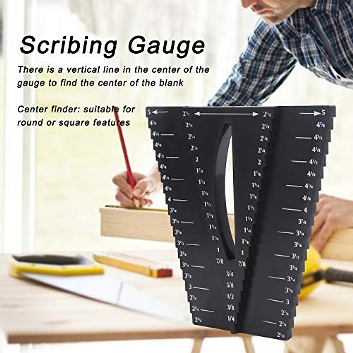 Scribing Gauge Center Finder 2 in 1 Caliper Center Line Finder Woodworking Measuring Tools HT2018229