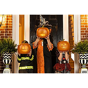 ANIMAT3D Jabberin' Jack Talking Animated Black Pumpkin with Built in Projector & Speaker Plug'n Play