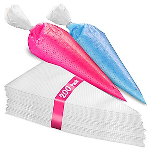 200 Pieces Anti Burst Piping Bags - 12 Inch | Pastry Bags | Icing Piping Bags | Tipless Piping Bags | Icing Bags | Frosting Bags | Piping Bag