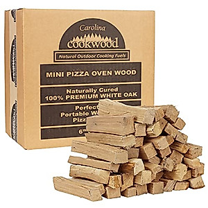 Carolina Cookwood Mini Pizza Oven Wood 6 Inch Firewood Pizza Logs Naturally Cured White Oak Hardwood for Portable Wood Pizza Ovens 750 Cubic Inches, Approximately 12lbs