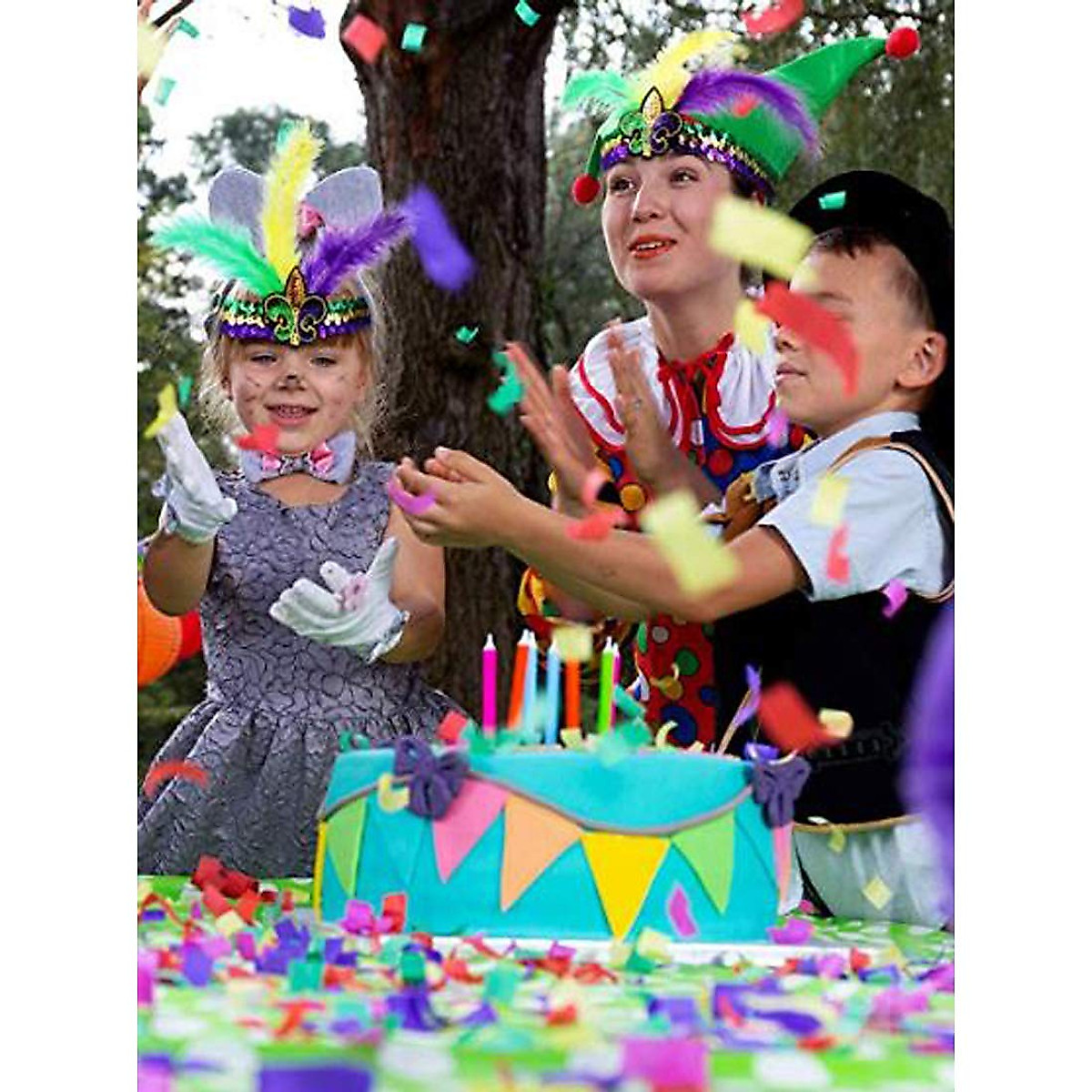 Mardi Gras Feather Headband Sequins Glitter Hair Band for Adult Women Men Kids Mardi Gras Hair Band Hair Accessories TSFD14 (Purple)