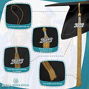 Endea Graduation Single Color Tassel with Silver Date Drop (Antique Gold, 2023)
