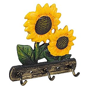 Yardwe Wall Mounted Floating Rack Hook Sunflower Entry Keychain Hanger for Entrance Coat Scarves Purses Bag Storage Organizer