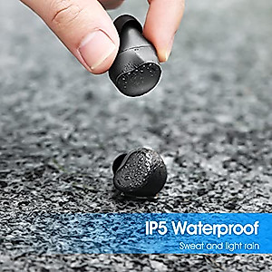 ZIHNIC Wireless Earbuds,Bluetooth Earphone with Touch Control and Charging Case,IPX5 Sweatproof,35H Playtime for Work, Home,Office-Black
