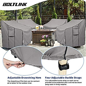BOLTLINK Patio Chair Covers Waterproof, Heavy Duty Outdoor Furniture Covers Fits up to 36W x 37D x 36H inches -2 Pack
