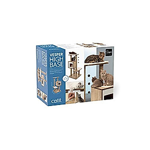 Vesper Cat Tree, High Base, Oak, 52063, 56 x 56 x 81.5 cm (22 x 22 x 32 in)