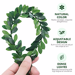 LIOOBO Yards Green Vines Garland Artificial Ivy Garland Foliage Green Leaves Fake Vine Leaf Hanging Plants for Wedding Party DIY Green Leaves Headband Headbands Vines- Garland