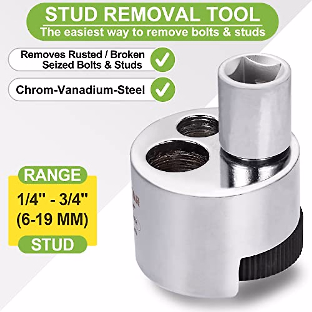 Spurtar Stud Remover Fit 1/4" to 3/4" (6 to 19mm) Bolt Extractor Nut Splitter With Knurled Roller and Cam Lock, Stud Extractor Tool For Broken Bolt Remover or Seized Studs