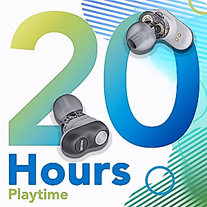 Maxell High Fidelity Dual Driver True Wireless Earbuds, Bluetooth 5.0, 20HRS of Playtime, IPX3 Water Resistant, Black/Grey, (199652)