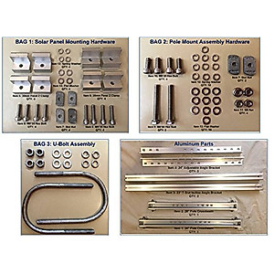 WindyNation Side of Pole Solar Panel Mount Rack for 30W to 120W Solar Panel