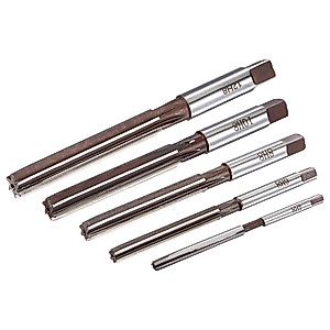 uxcell Hand Reamers Set 4mm 6mm 8mm 10mm 12mm H8 Accuracy Alloy Tool Steel 6 Flutes Straight Shank Milling Cutter Tool 5pcs