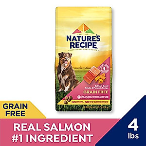 Nature′s Recipe Grain Free Salmon, Sweet Potato & Pumpkin Recipe Dry Dog Food, 4 lb. Bag
