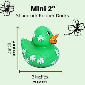 4E's Novelty 24 Pack St Patricks Day Rubber Ducks - 2 inch Shmrock Rubber Duckies Bulk - Saint Pattys Day Irish Gifts for Adults Kids Party Favors Accessories, Jeep Ducking