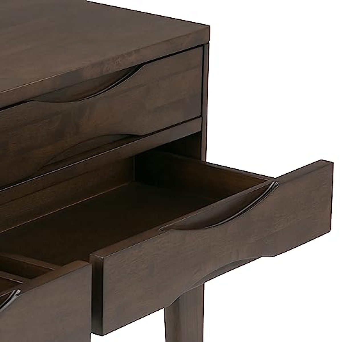 SIMPLIHOME Harper SOLID WOOD 40 inch Wide Mid Century Modern Hallway Console Sofa Entryway Table in Walnut Brown with Storage, 4 Drawers , for the Living Room, Entryway and Bedroom