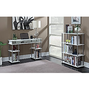 Convenience Concepts Designs2Go No Tools Student Shelves Desk, 47.25(L) x 15.75(W) x 30"(H), White