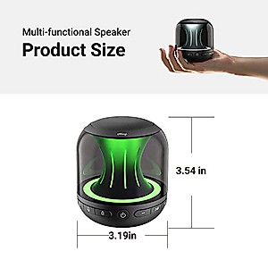 ALLWAY Bluetooth Speakers, Loud 360° HD Surround Sound, Three Cool LED Light Modes & Dual Pairing, Loud Stereo, Enhanced Bass, Built in Mic, IPX5 Waterproof Speakers for Home, Outdoors, Travel
