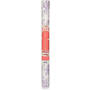 Con-Tact Brand Creative Covering, 18-Inches by 9-Feet, Toile Lavender Self-Adhesive Vinyl Drawer and Shelf Liner, x 9'