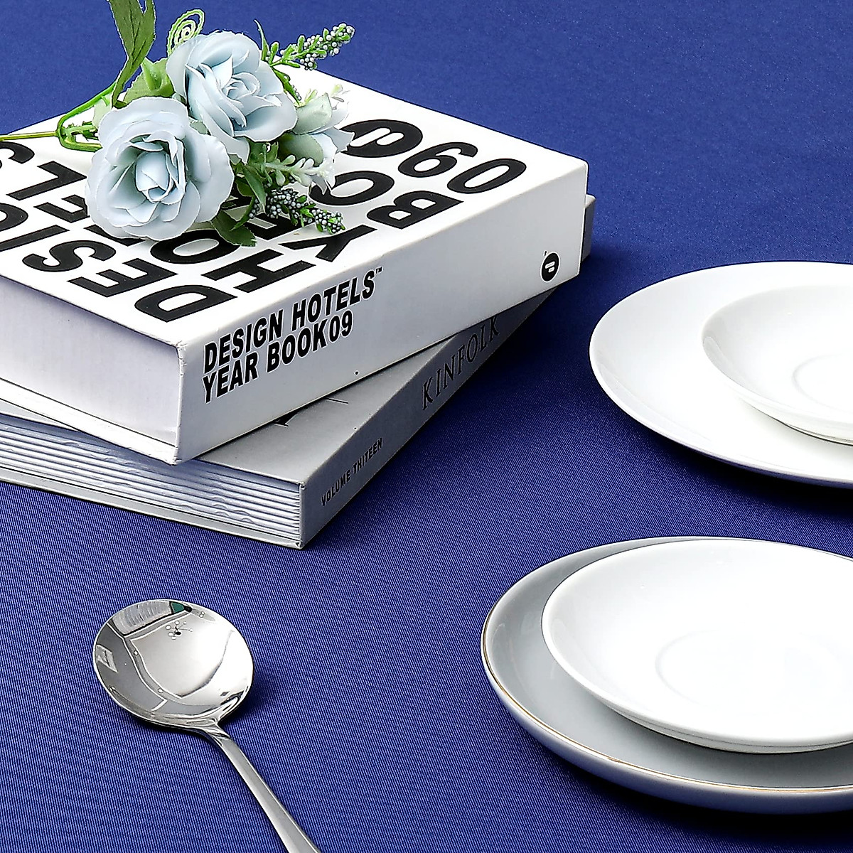 Wewoch Royal Blue Rectangle Tablecloth Wrinkle Resistant Washable Fabric Table Cloth for Dining,Kitchen, Parties Weddings and Outdoor Use 60 Inch by 84 Inch