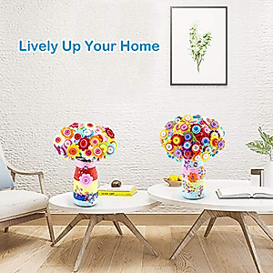 HULASO Crafts for Girls Ages 4-12 Gift Make Your Own Flower Bouquet with Buttons Felt Flowers, Vase Art and Craft for Children - DIY Activity for Boys & Girls Age 6 7 8 9 10 11 12 Year Old