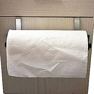 YYST Over Cabinet Door Paper Towel Holder Bar Dispenser for for Kitchen, Pantry, Mudroom, Fits Both Standard & Jumbo Rolls (Black, 1)