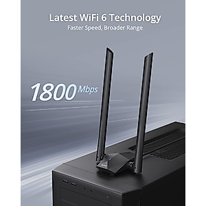 BrosTrend AX1800 USB WiFi 6 Adapter for Long Range and AC1200 Wireless USB WiFi Network Adapter for Laptop, Desktop PC