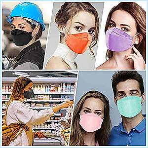 60Pcs KF94 Disposable Face Masks, KF94 Mask, Fish Mouth Type Aldult Safety Four Layer Protective Cup Type mask,Comfortable Breathable,and Protection Rate of 95%, Suitable for all Adults (Pure)