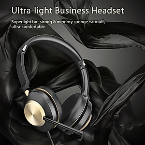 USB Headset with Microphone for PC, Wired headset with Noise Cancelling Mic, in-line Controls Volume & Mute Button, Computer Headset for Work from Home/Office/ Call center/Online Class/Zoom/Teams