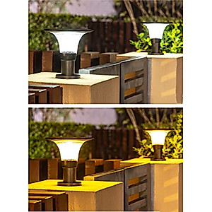 ZZYJYALG Solar Column Headlights Outdoor Super Bright Gate Pillar Lights Villa Garden Lawn Lights Home Waterproof Wall Lights, Outdoor Post Lights Dusk to Dawn Landscape Lighting