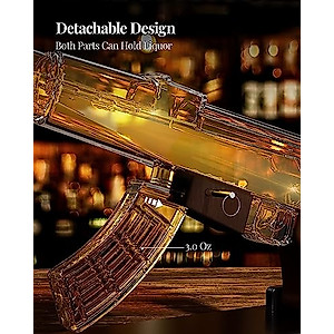 Gifts for Men Dad, Kollea 17.6 Oz Whiskey Decanter Set with 3 Oz Detachable Liquor Dispenser 6.75 Oz Glasses, Unique Mens Birthday Gift Ideas from Daughter, Funny Military Retirement Present