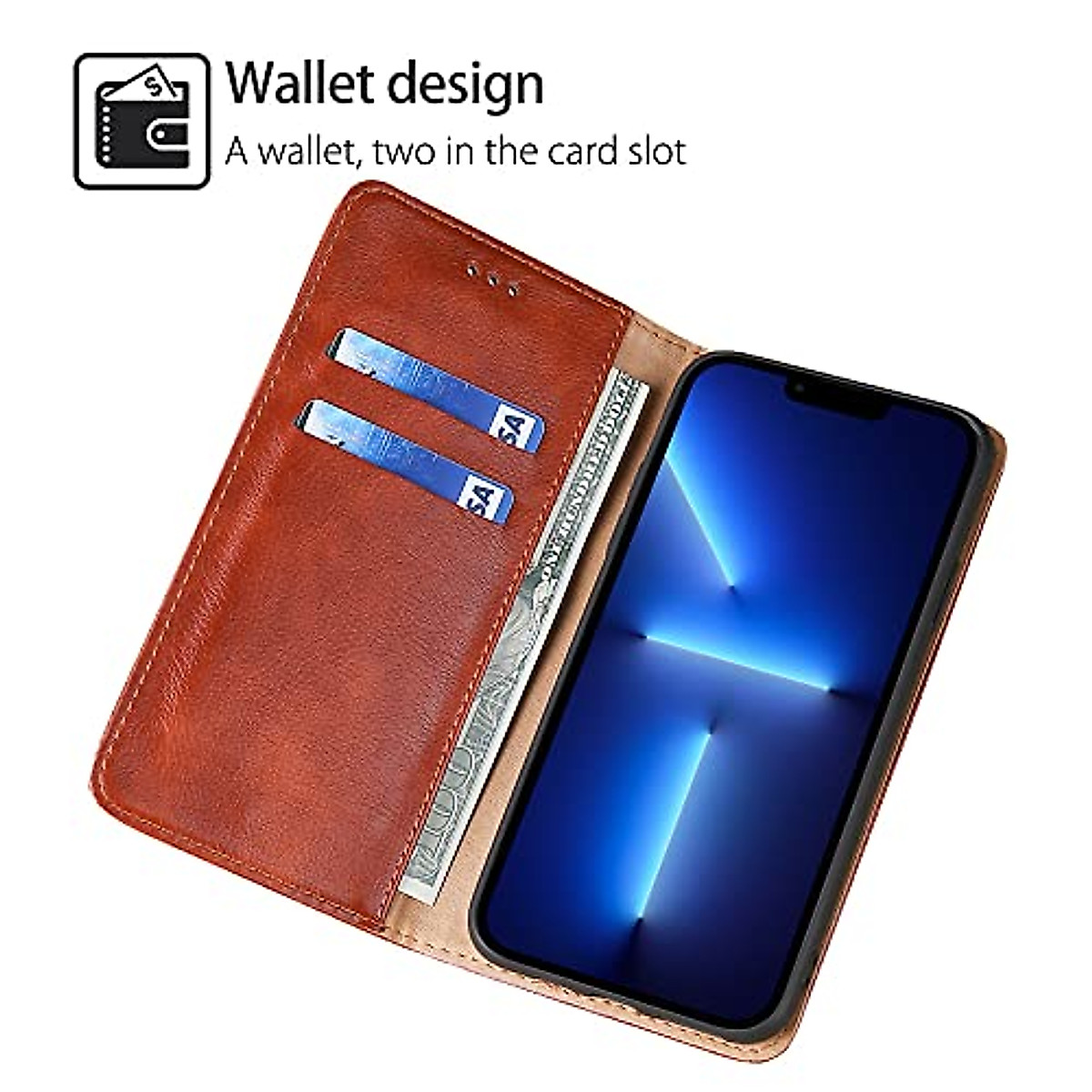 CYR-Guard Phone Cover Wallet Folio Case for Oppo Reno Reno 6 PRO 5G MEDIATEK Edition, Premium PU Leather Slim Fit Cover, Easy Take, Brown