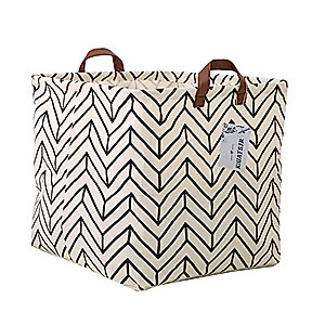 Square Storage Basket Fabric Organizer Bin for Toys,Books,Clothes,Gifts,Pets-Perfect for Home,Office,Nursery,Dorm,Shelf, Gift Baskets(Geometric)