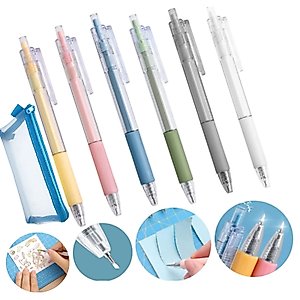 3/6/12pcs Utility Pen Knife, Morandi Color Cartoon Pattern Student Utility Knife, Cutting Pen, Cartoon Pattern Student Utility Knife Pen, Art Utility Knife Pen (6pcs)