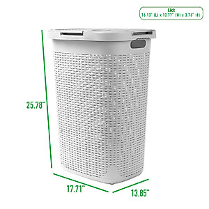 YQDSTE 60L Ultra-Thin Laundry Basket (White), YST-017