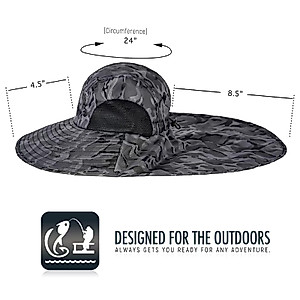 Outdoor Sun Hat for Men with 50+ UPF Protection Safari Cap Wide Brim Fishing Hat with Neck Flap, for Dad… Camouflage