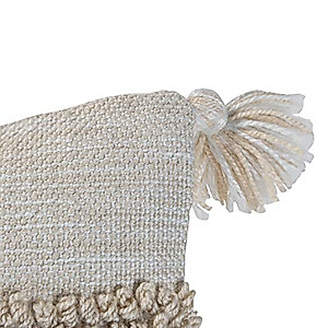 Foreside Home & Garden FIPL09798 Brown Decorative Throw Striped Hand Woven 18x18 Outdoor Pillow w/Pulled Yarn Accent + Tassel