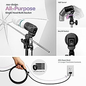 LimoStudio, 700W Output Lighting Series, LMS103, Soft Continuous Lighting Kit for White and Black Umbrella Reflector with Accessory and Carry Bag
