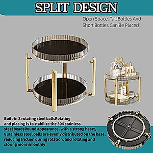 360 Rotating Makeup Organizer, 2-Layer High-Capacity Makeup Perfume Organizer - Vanity Organizer, Skincare Organizers, Cosmetic Display Cases Fits Perfume,Lotions Skin Care,Makeup Brushes,Lipsticks