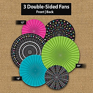 Chalkboard Brights Hanging Paper Fans